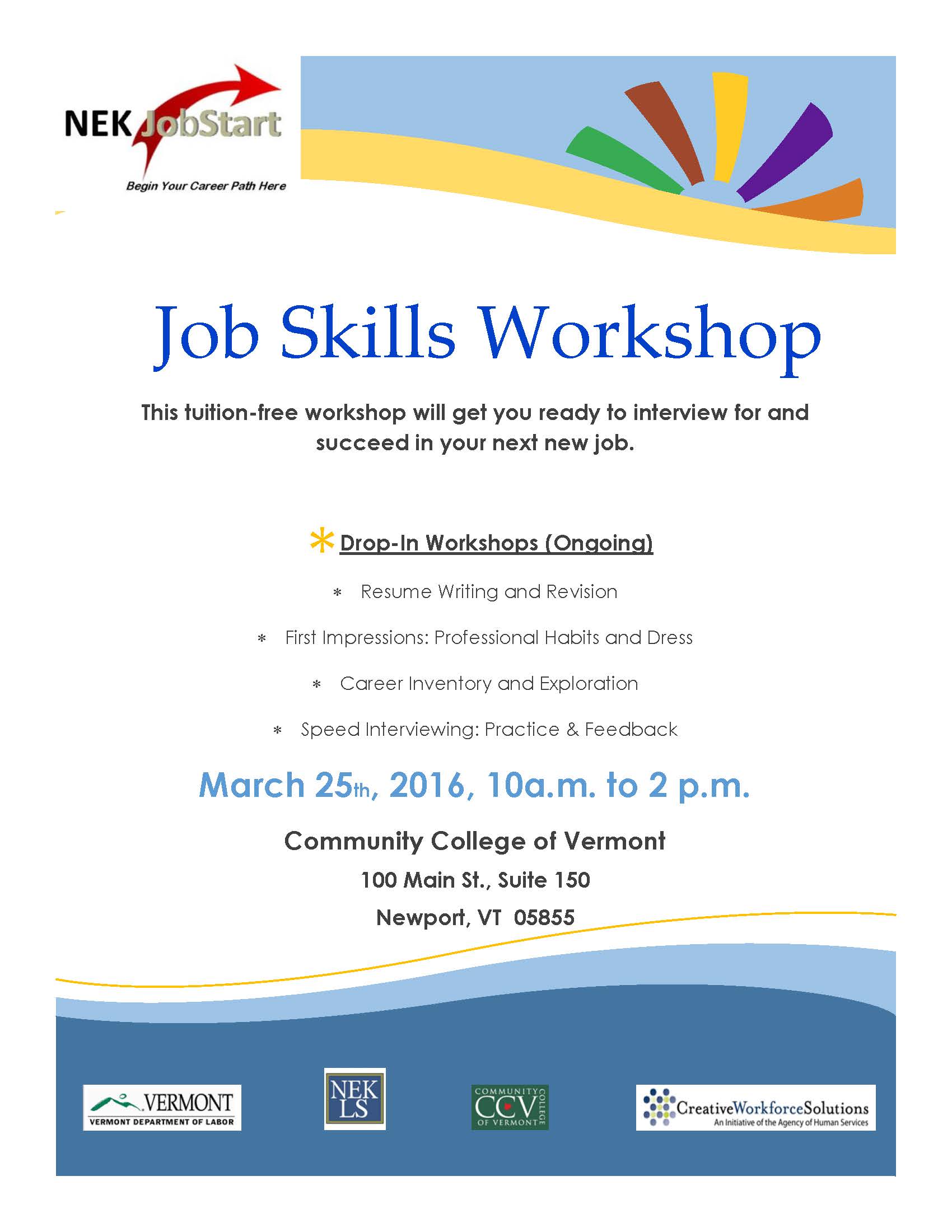 Job Skills Workshop - The Vermont Association of Business Industry and ...